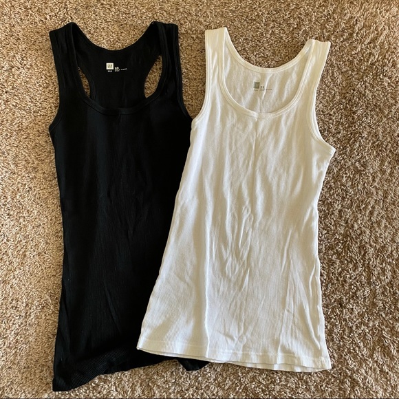 GAP Factory | Tops | Gap Factory Tank Tops Ribbed Black And White Xs ...